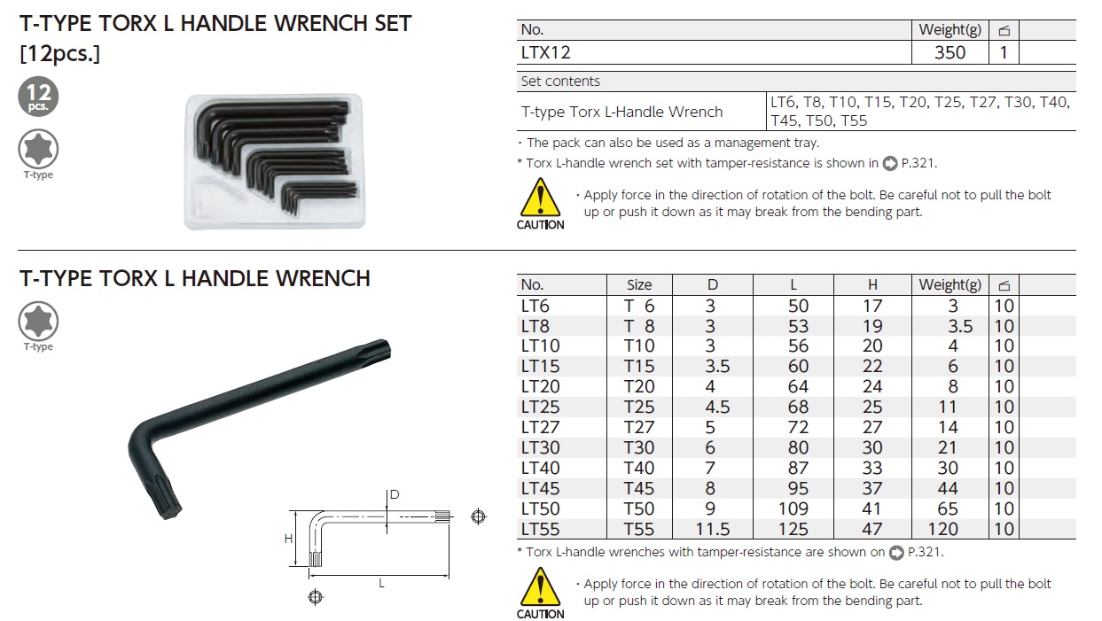 Ichiban Precision Sdn Bhd - KTC - KTC T-Type Torx L Handle Wrench Set
