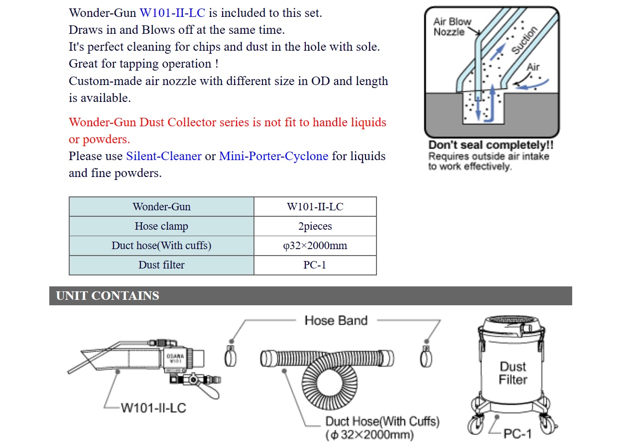 Ichiban Precision Sdn Bhd - Osawa - Osawa Dust Collector Super, W101 ...